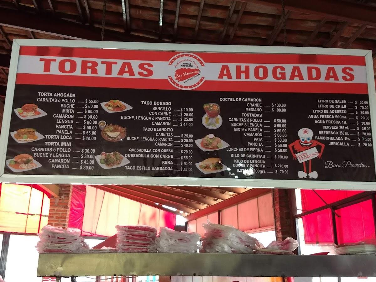 Carta del restaurante Tortas Ahogadas Las Famosas, Tonalá, Chapala ...