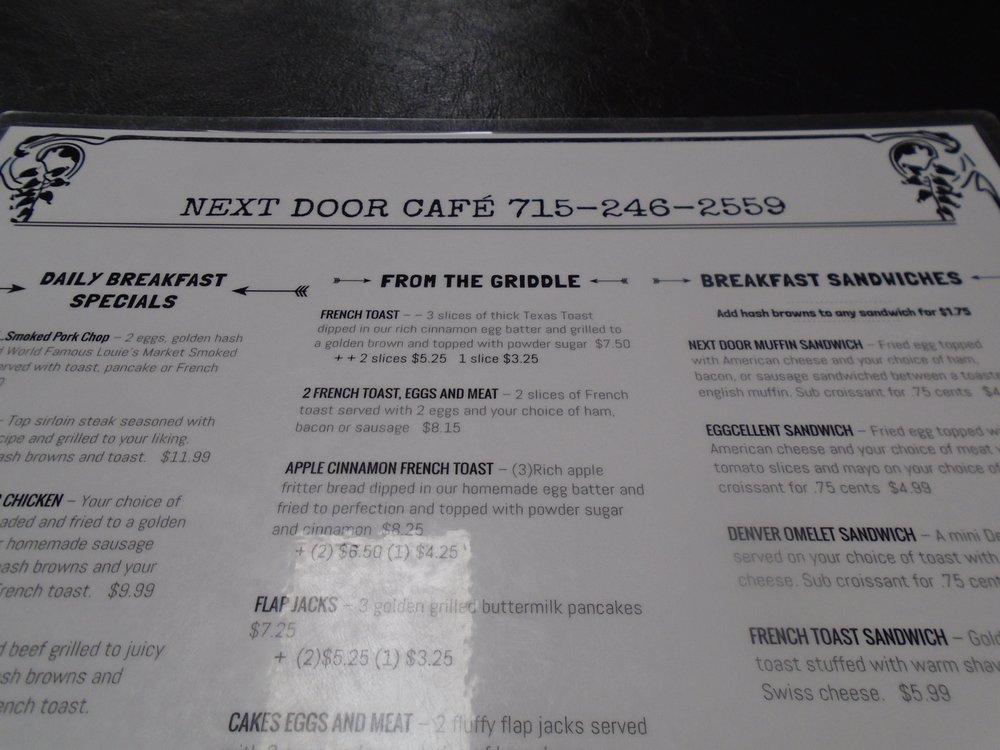 Menu at Next Door Cafe, New Richmond