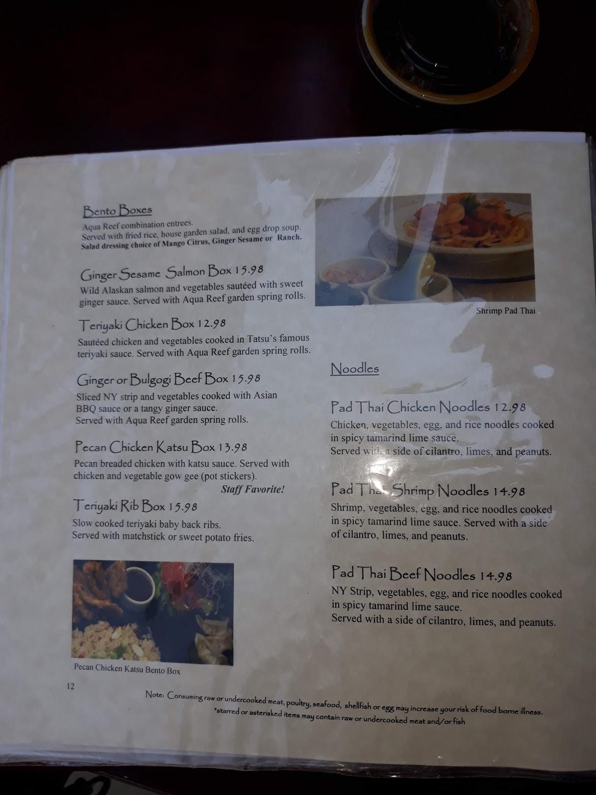 Menu at Aqua Reef Euro Asian Cuisine pub & bar, Las Cruces, 141 N ...