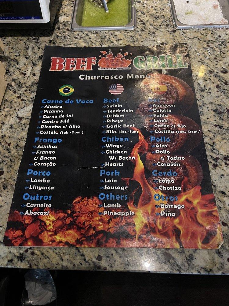 Menu at Beef Grill steakhouse, Sandy Springs