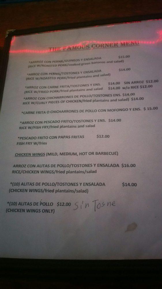 Menu at Famous Corner pub & bar, Buffalo, 16 S Cedar