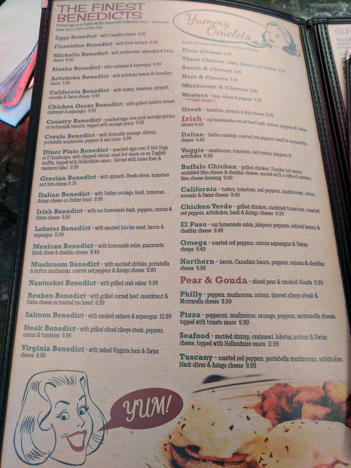 Menu at Highland Park Diner restaurant, Rochester