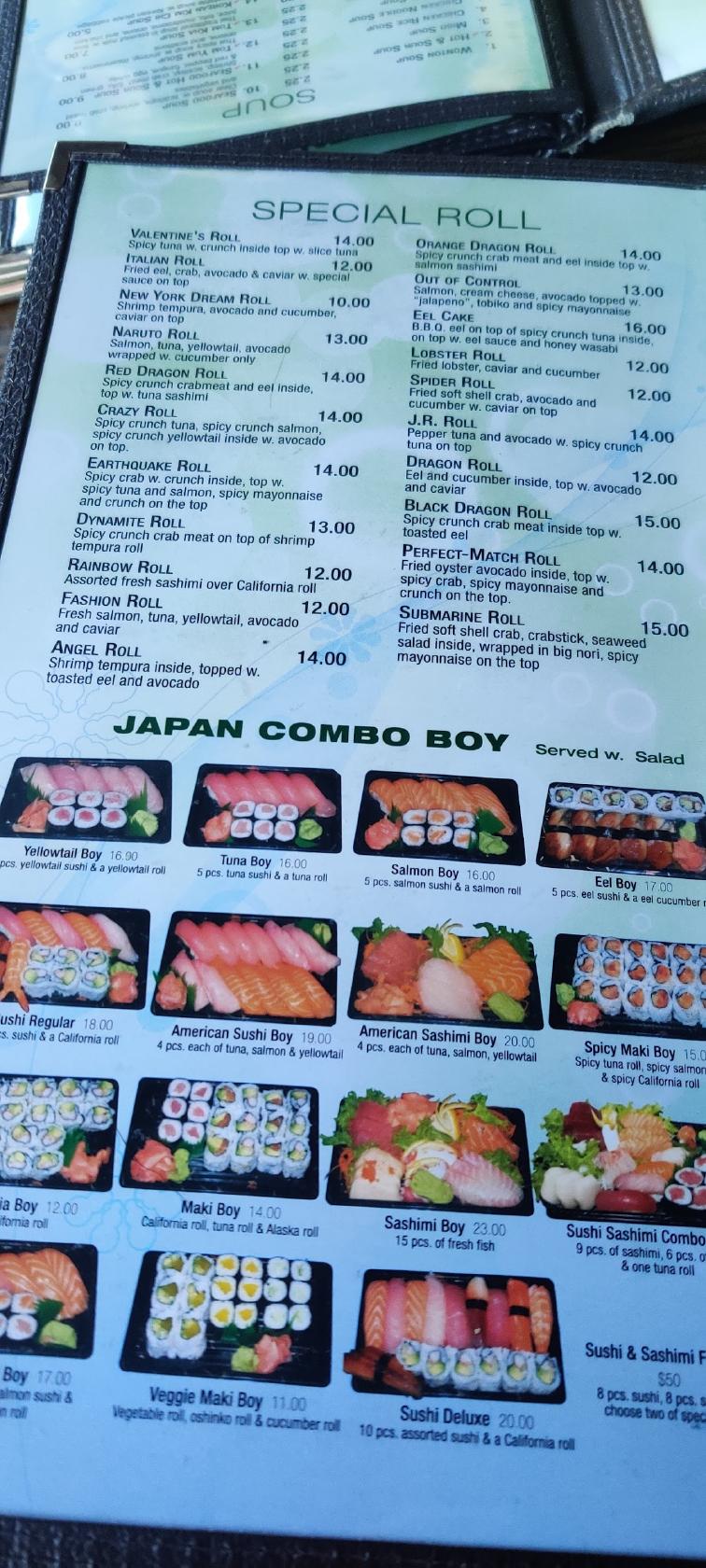 Menu at Jr. Asian Fusion restaurant, Long Beach