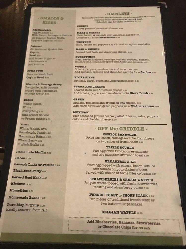 Menu at North Side Grille restaurant, Hudson