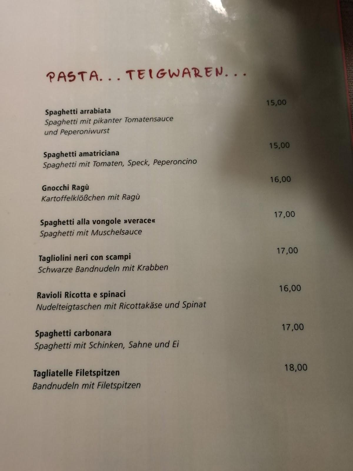 Menu at Pizzeria Firenze, Kaiserslautern