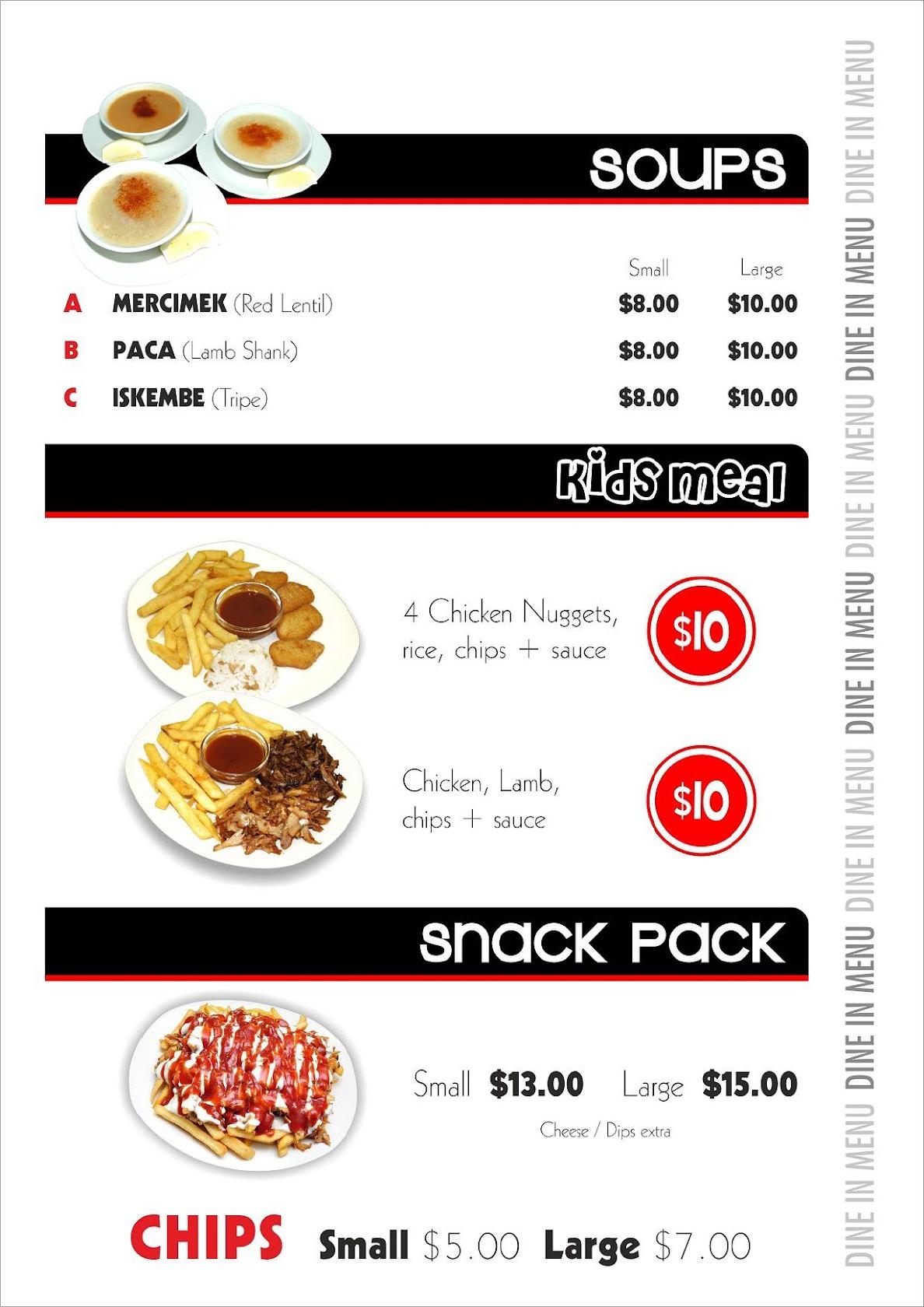 Menu at Roxy Kebab Deer Park fast food, Deer Park