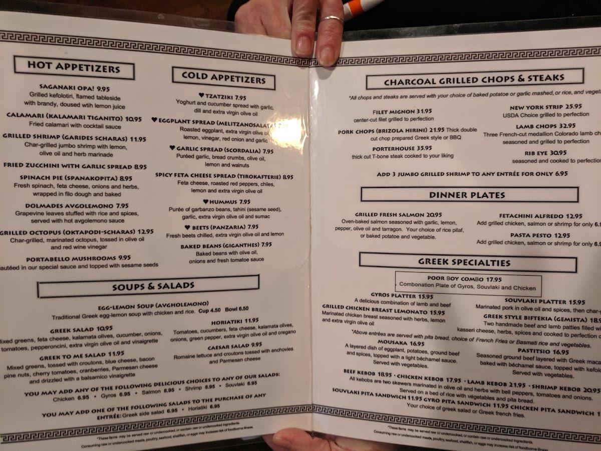 Menu at GREEK 2 ME pub & bar, Greenwood Village