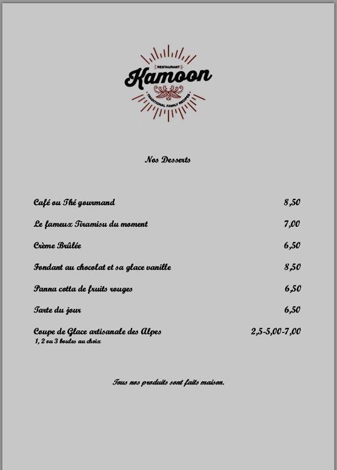 Menu at Kamoon by Risso pizzeria, Luxembourg City