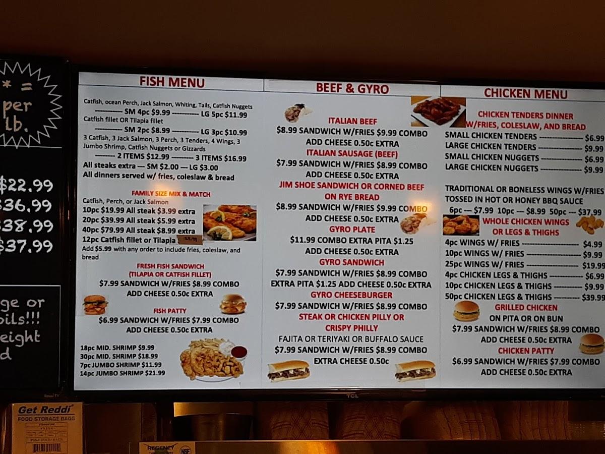 Menu at Mr. Crab Fish Chick BBQ, Chicago