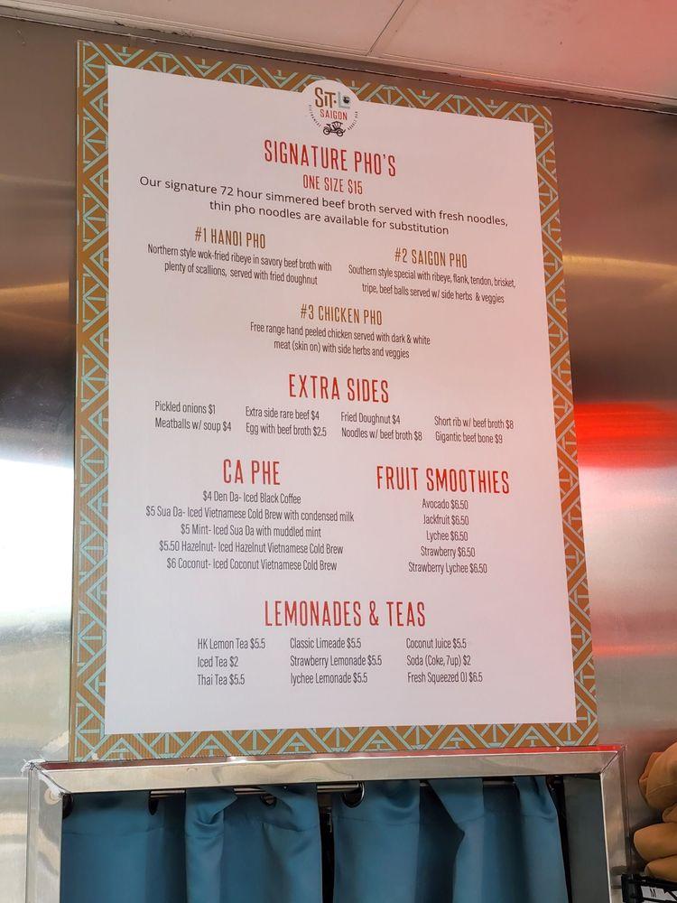 Menu at Midtown Sac Sit Lo Saigon restaurant, Sacramento