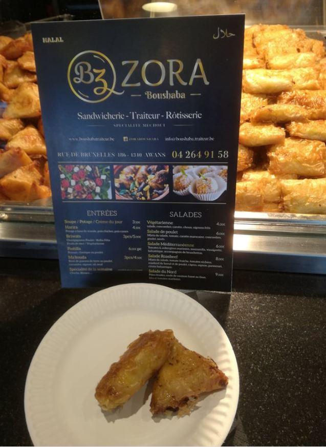 Menu at Zora Boushaba, Awans