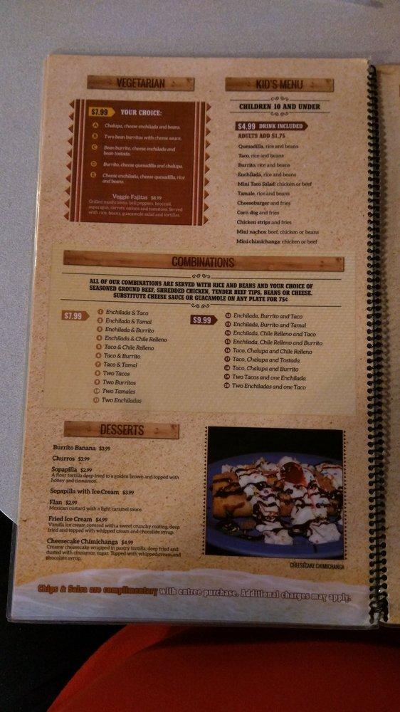 Menu at Playa Azul Mexican Restaurant, Augusta