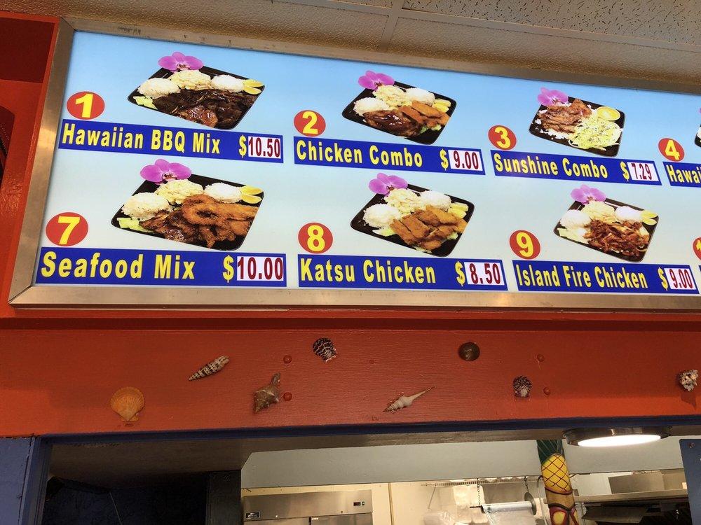 Menu at Sunshine Hawaiian Bbq, Lodi