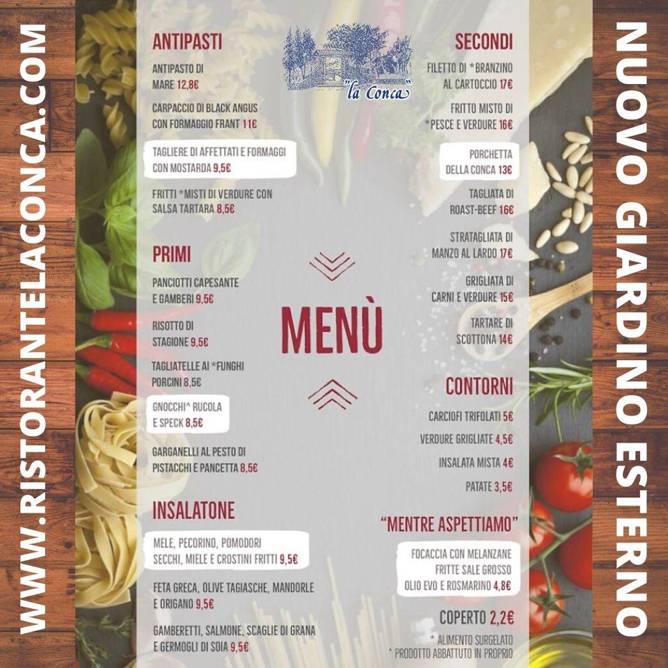 Menu at Ristorante Pizzeria La Conca, Fontanafredda