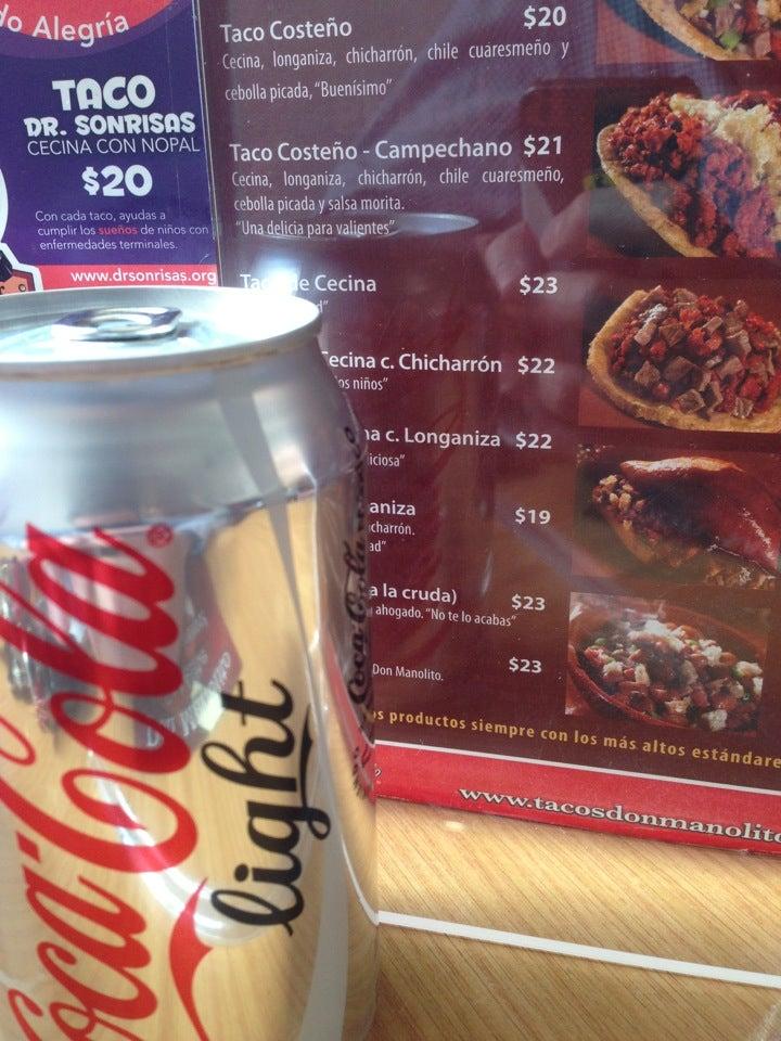 Carta del restaurante Tacos Don Manolito Satélite, Tlalnepantla, Av ...