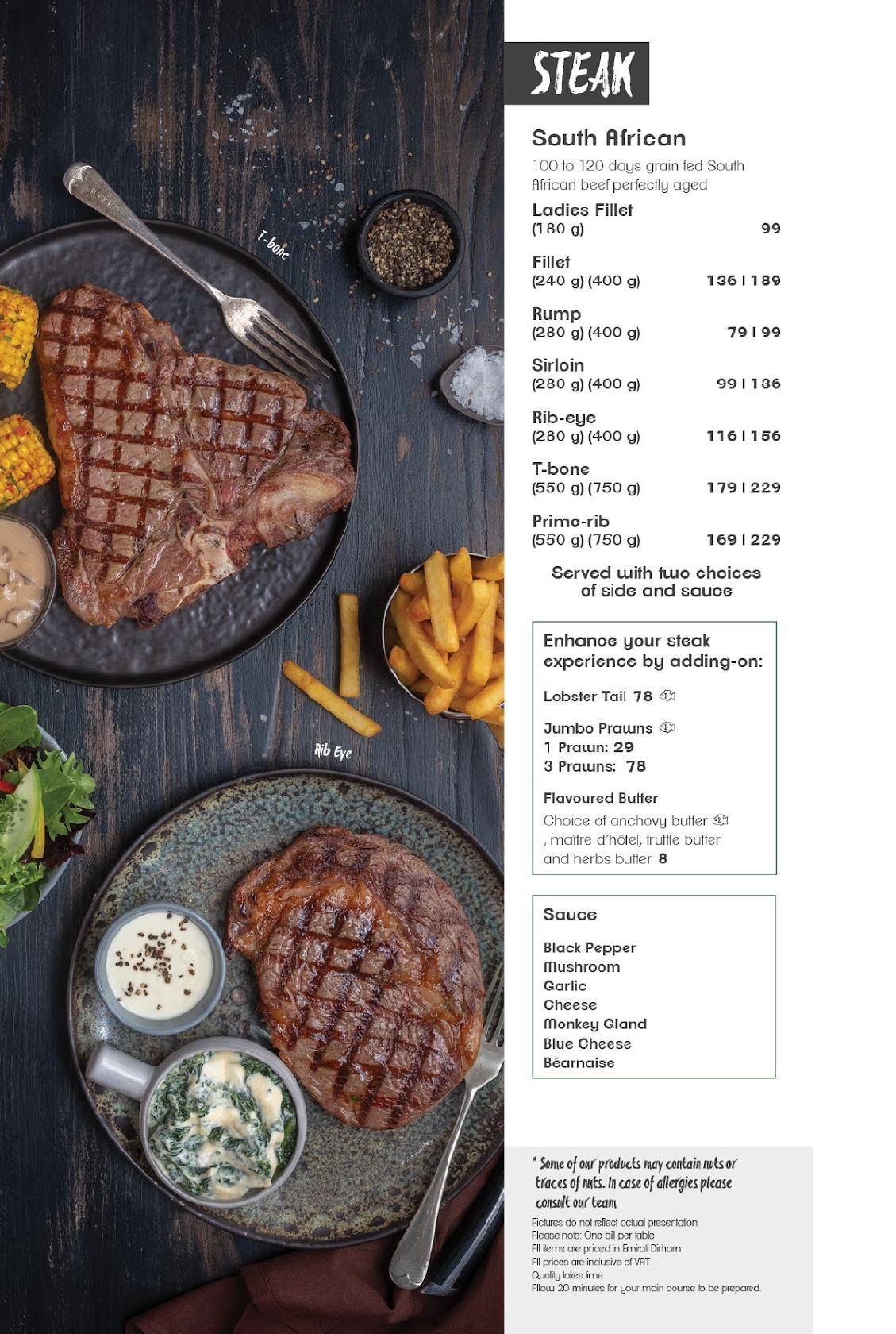 Menu at The Butcher Shop & Grill restaurant, Dubai, Mirdif City Centre