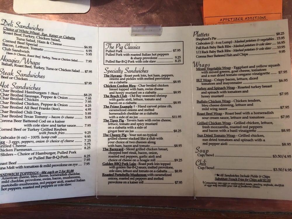 Menu at Flying Pig Saloon pub & bar, Malvern