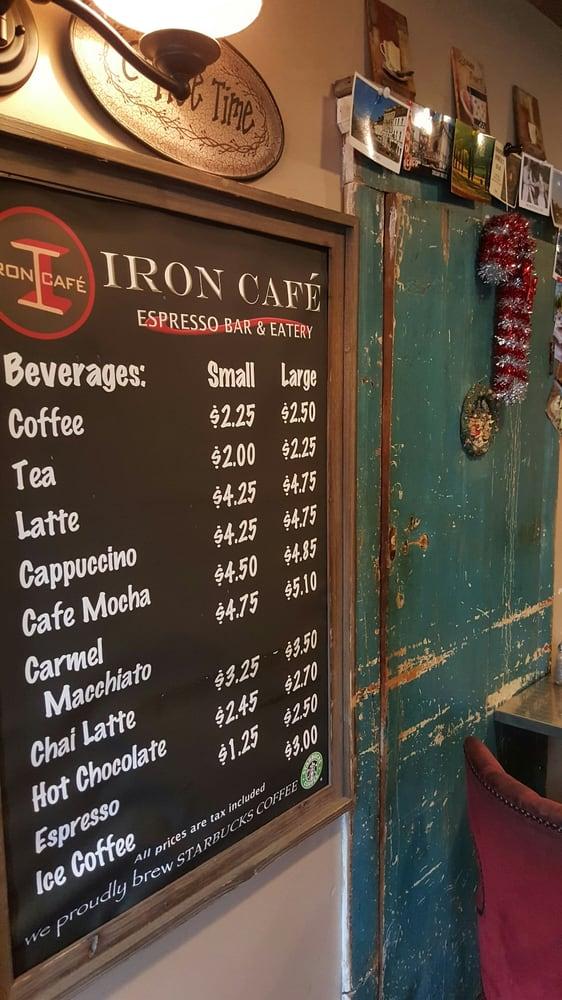 Menu at Iron Cafe, Montgomery