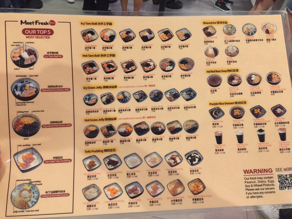 Menu at Meet Fresh desserts, Atlanta