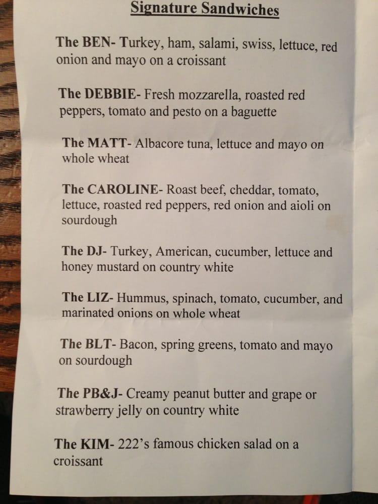 Menu at 222 Artisan Bakery & Cafe, Edwardsville
