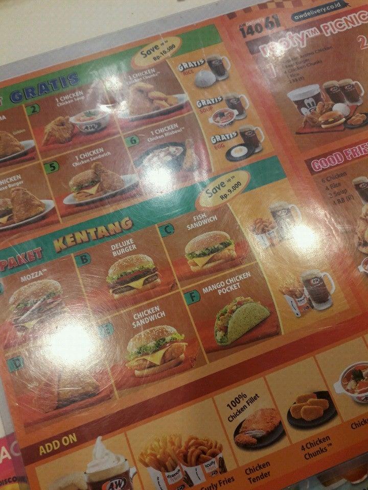 Menu at A&W Mall Kelapa Gading restaurant, Jakarta, Lt.3 MKG