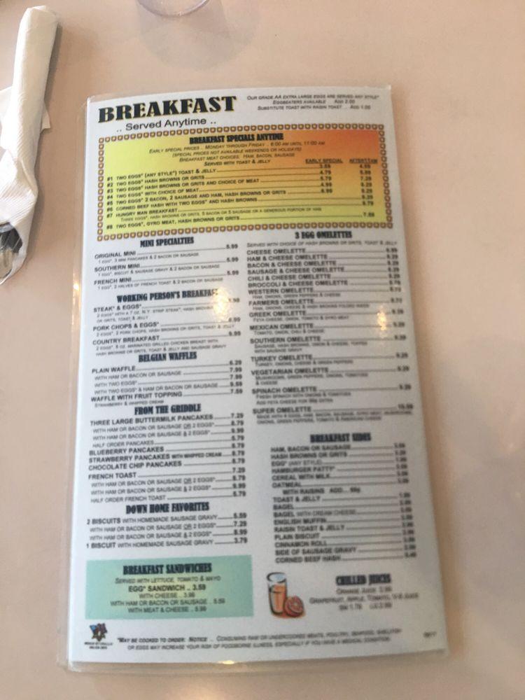 Menu at Benny's Family Dining restaurant, Ann Arbor