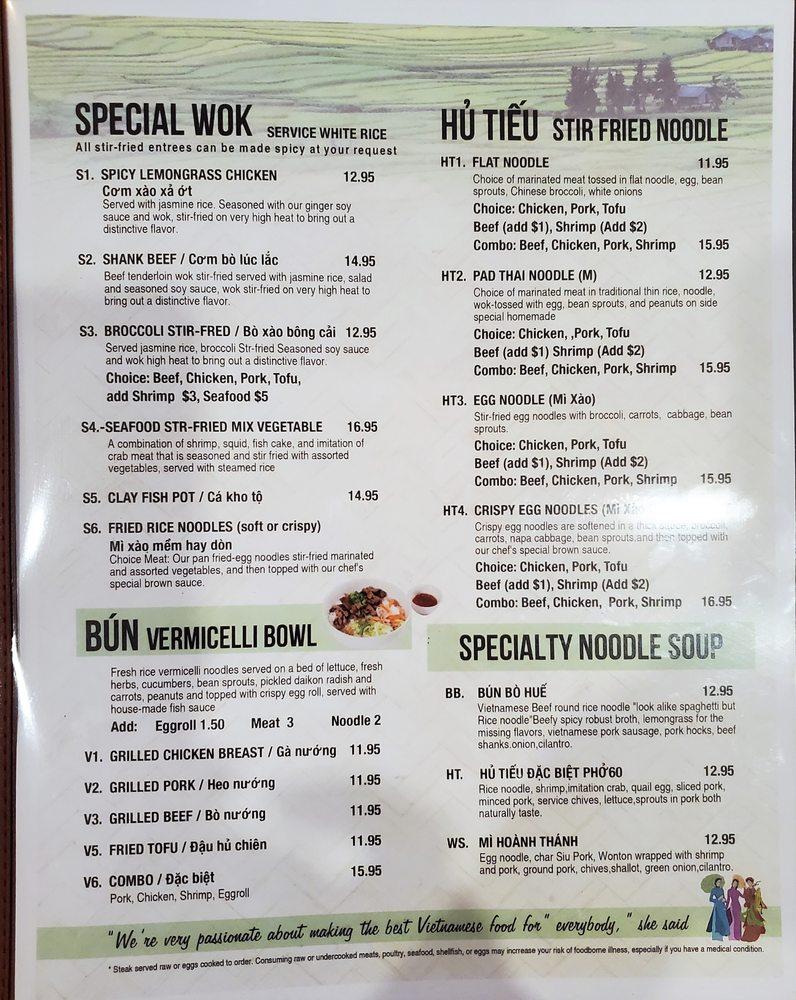 Menu at Pho 60 @905 Brandon Blvd restaurant, Brandon