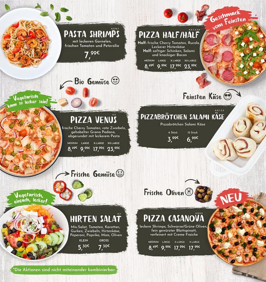 Speisekarte von Pizza Pasta Metzingen, Metzingen