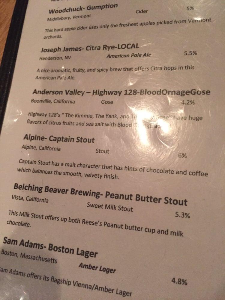 Menu at Shakespeare's Grille & Pub, Henderson