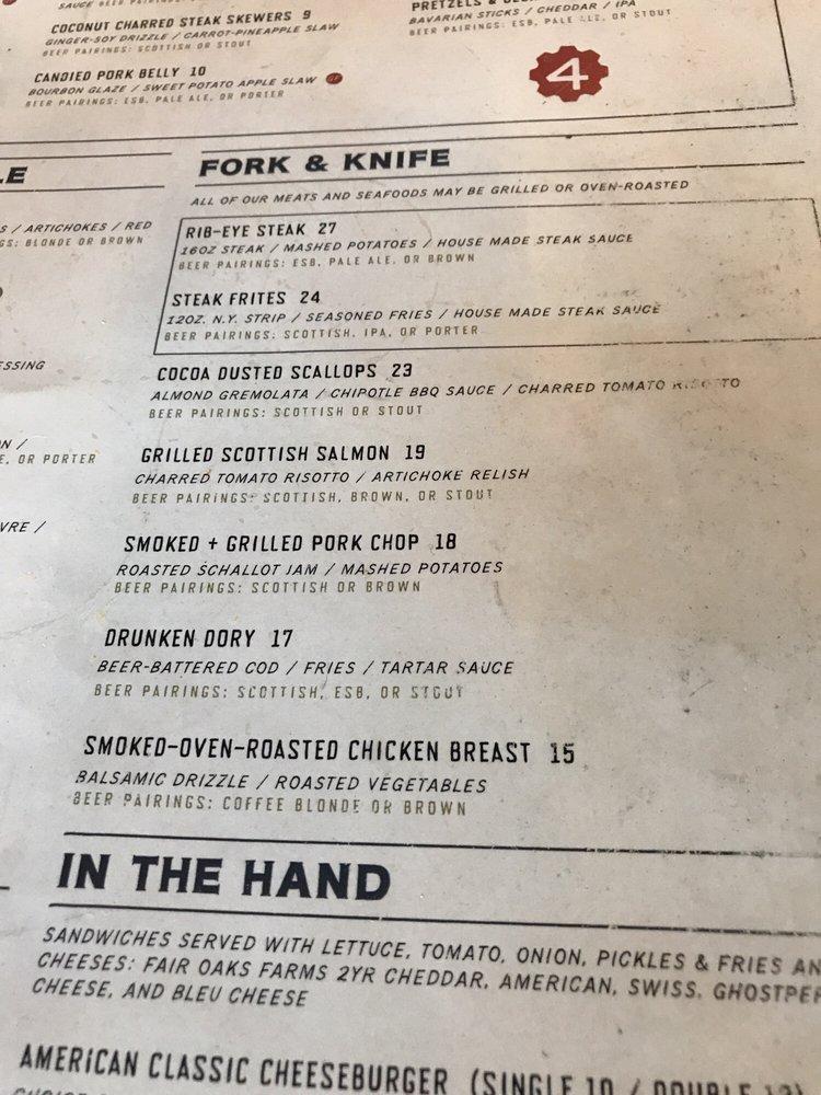 Menu at Four Day Ray Brewing pub & bar, Fishers