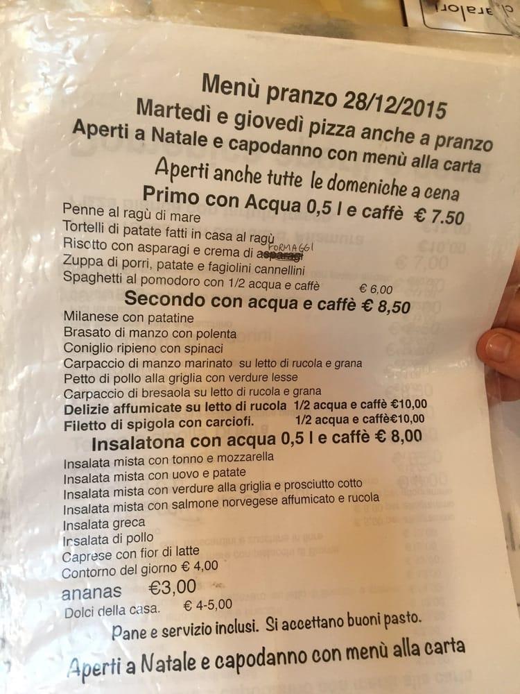 Menu da Il Vecchio e il Mare ristorante, Firenze, Via Vincenzo Gioberti