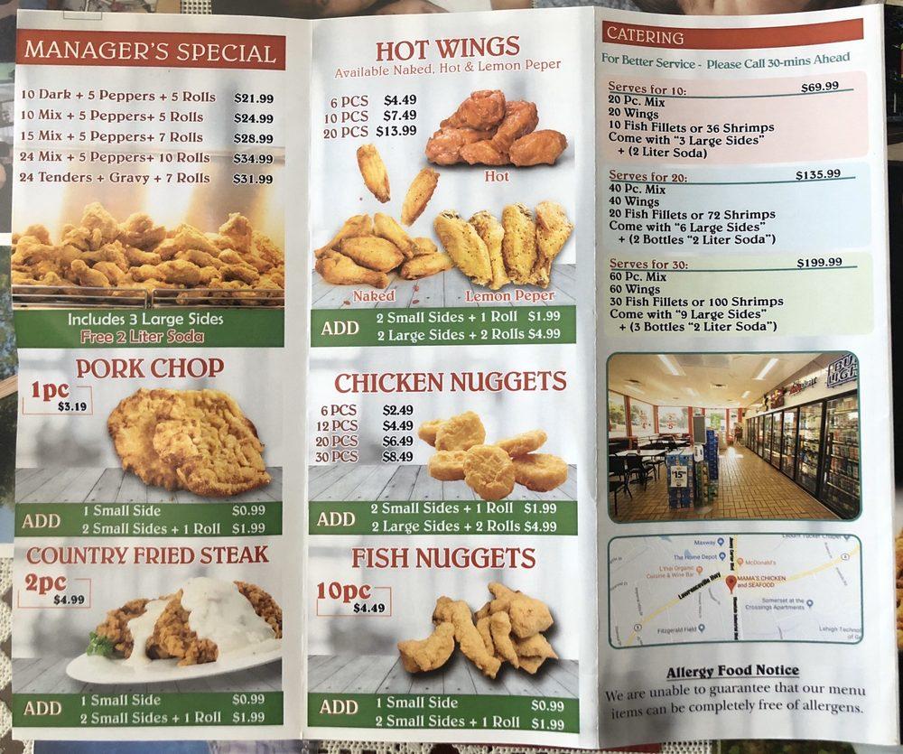 Menu at Mama's Chicken And Seafood fast food, Tucker