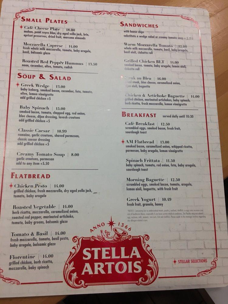 Menu at Stella Bar, Charlotte
