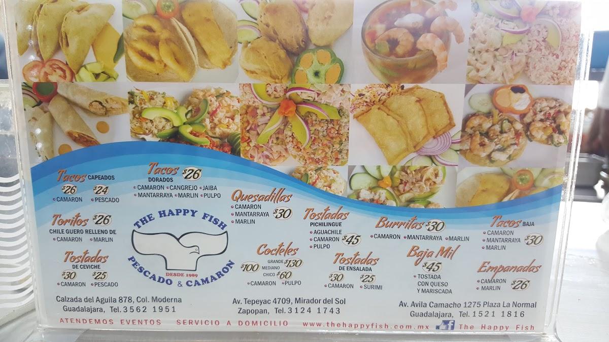 Menu at THE HAPPY FISH restaurant, Guadalajara, Calz. del Águila 878