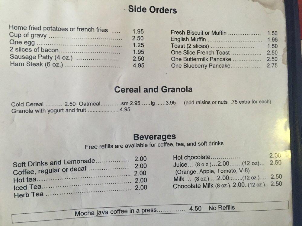 Menu at Buffalo Cafe, Twin Falls, 218 4th Ave W