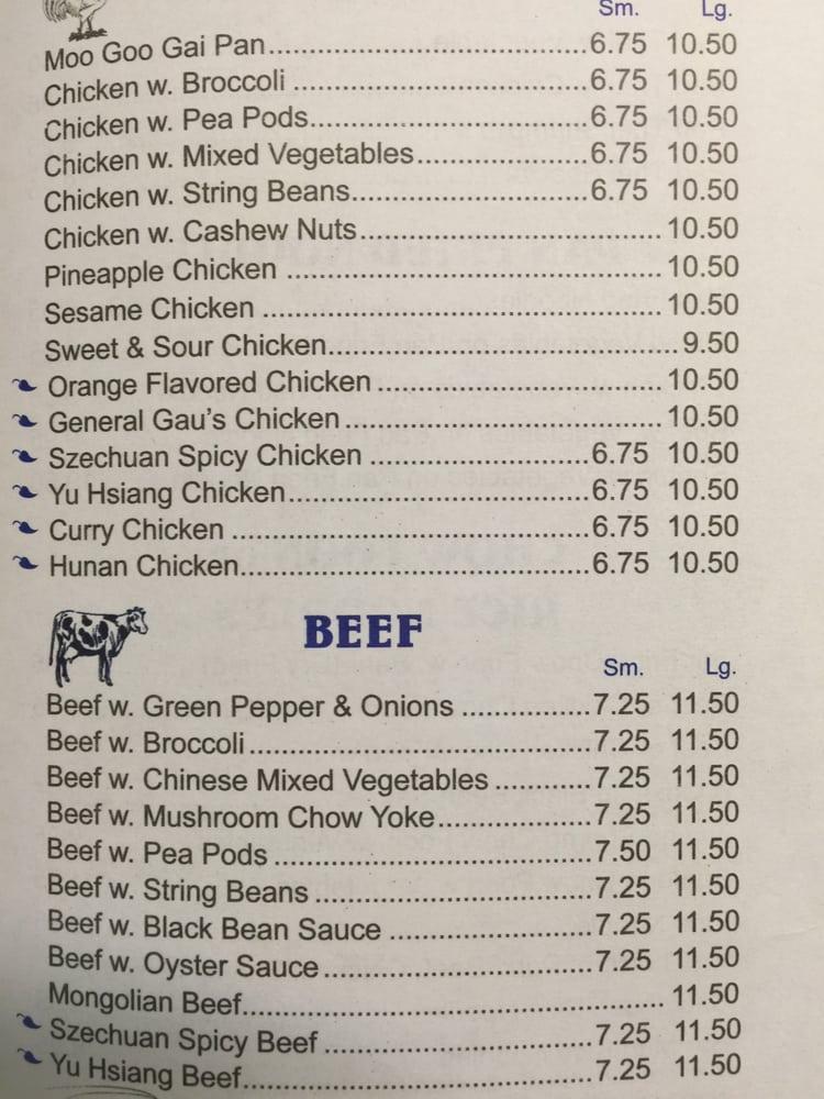 Menu at China Mountain Restaurant, Chelmsford