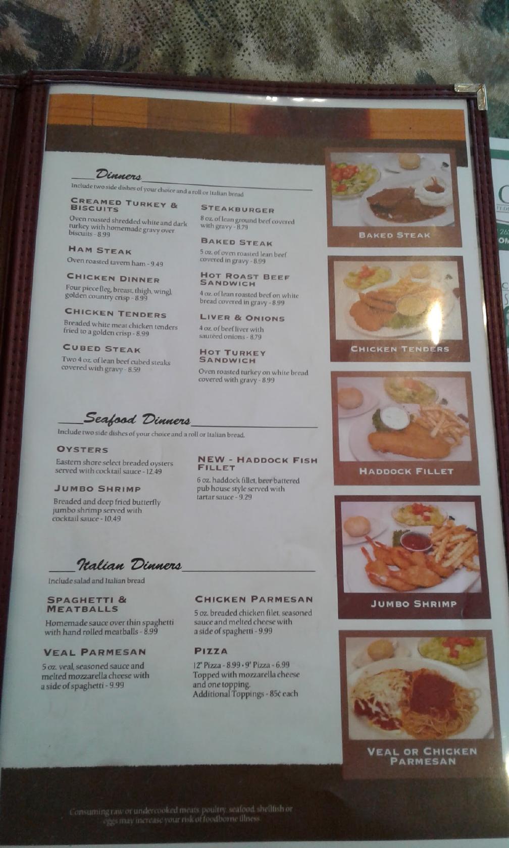 Menu at Parkette Family Restaurant, Clarksburg, E Pike St