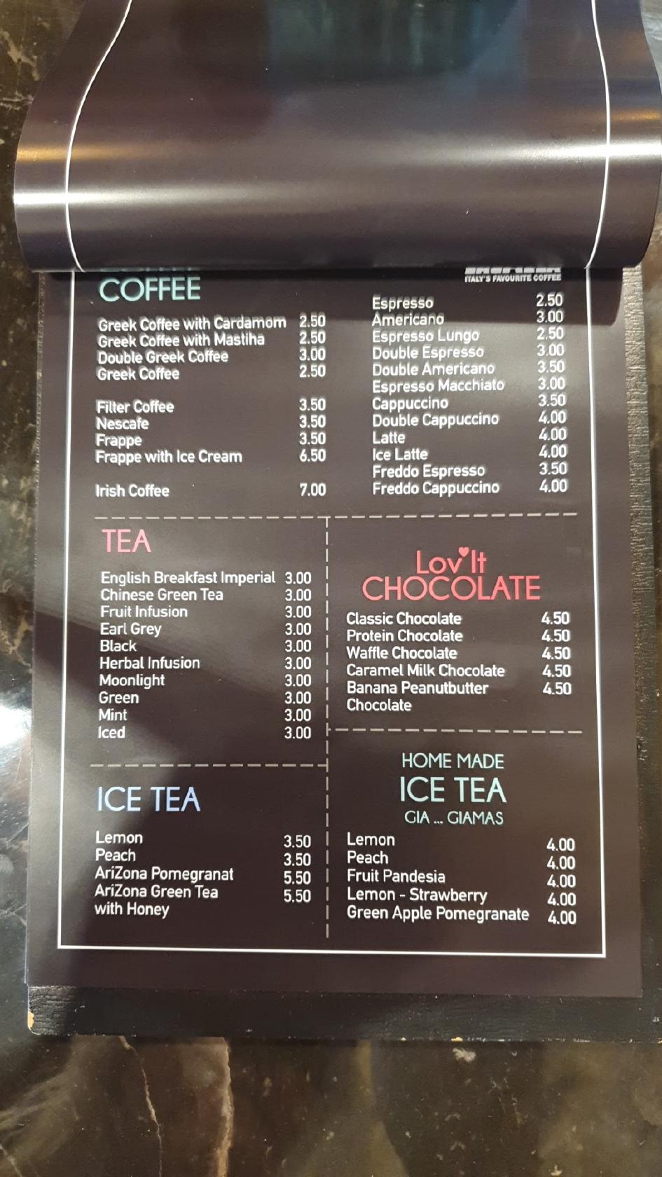Menu at Salma Elite Shisha & Food Experience, Rhodes