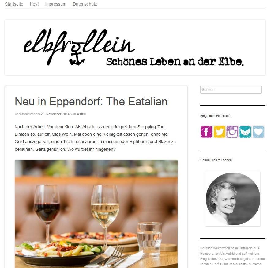 Speisekarte von The Eatalian restaurant, Hamburg, Tibarg Center