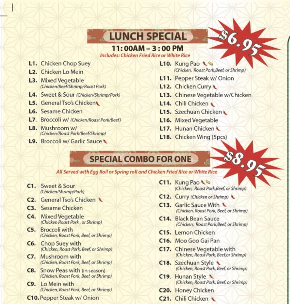 Menu at China 8 Fergus restaurant, Fergus
