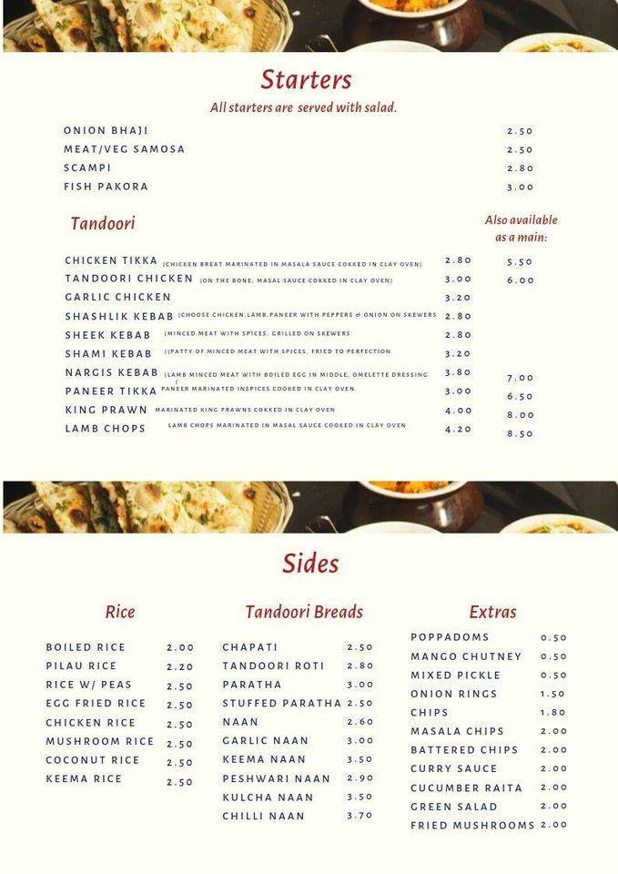 Menu at Hollybush pub & bar, Coventry, 270 Holbrook Ln