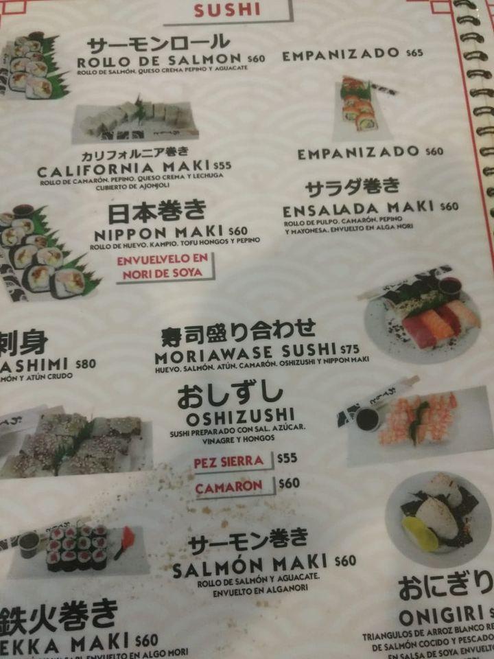 Carta de Restaurante Tsuru, Santiago de Querétaro