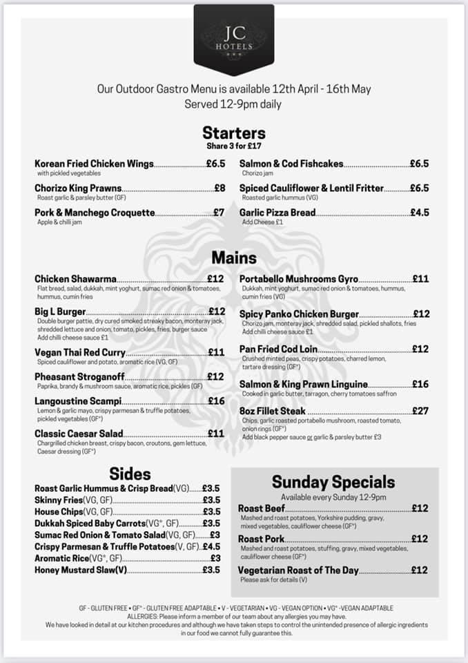Menu at The Lion Hotel pub & bar, Belper