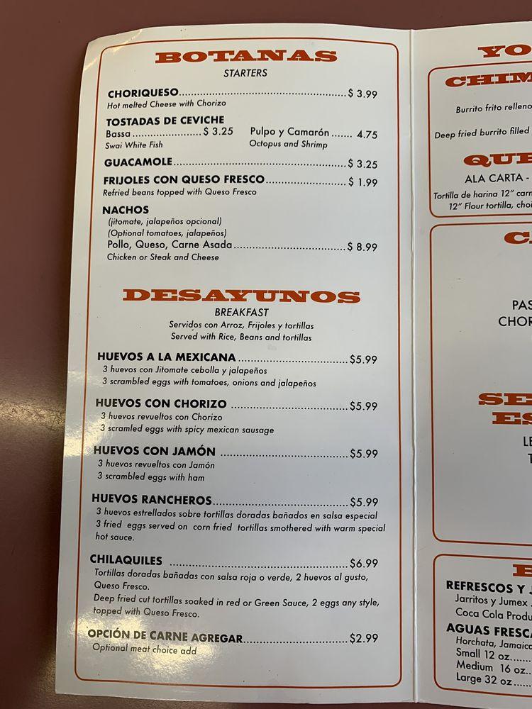 Menu at Motor City Tacos restaurant, Waterford Township