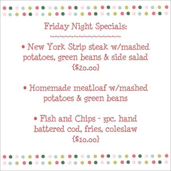 Menu at Willow Pond Golf Course club, Rantoul
