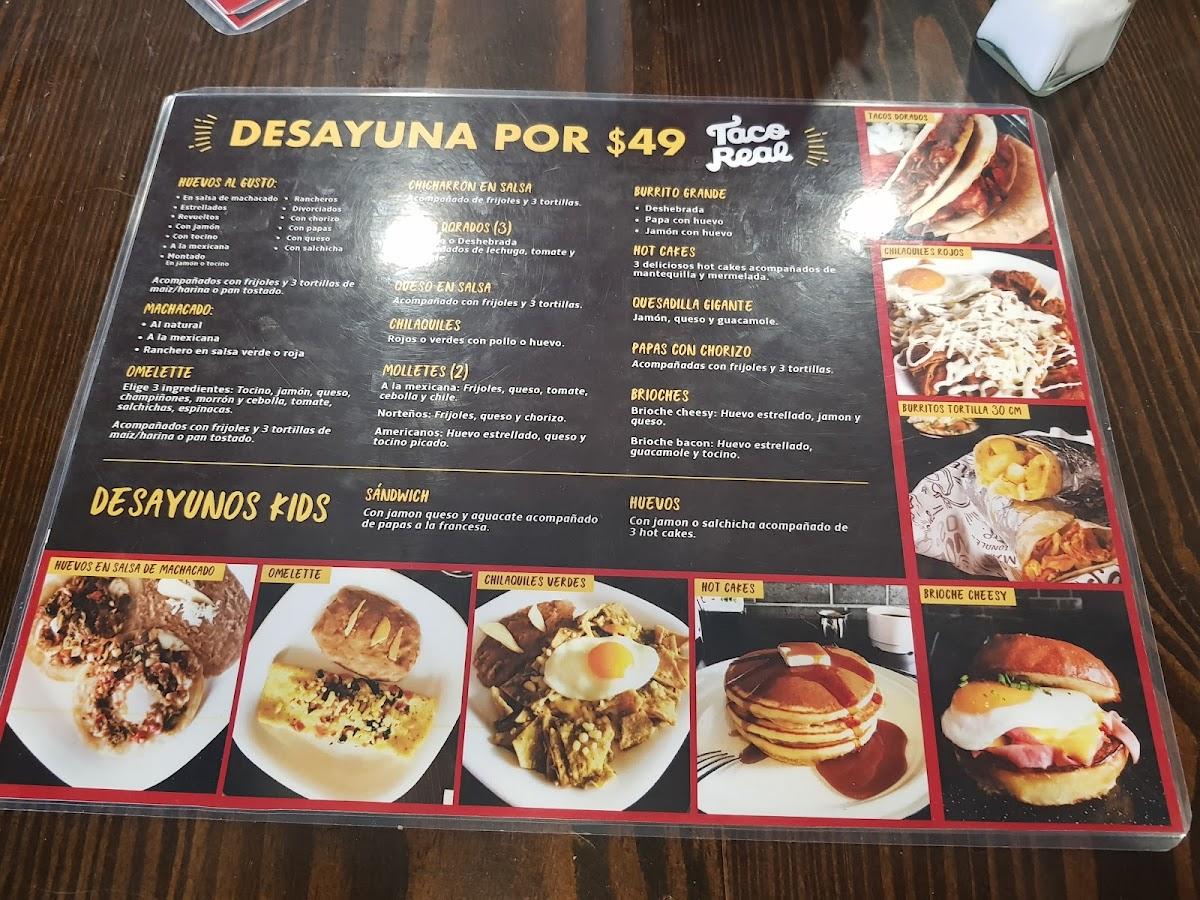 Carta de Taco Real Restaurant, San Nicolás de los Garza