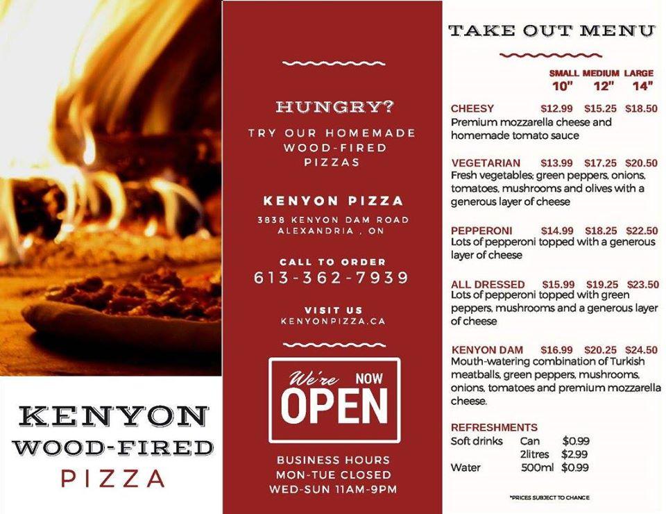 Menu at KENYON PIZZA AND BAKERY, Alexandria