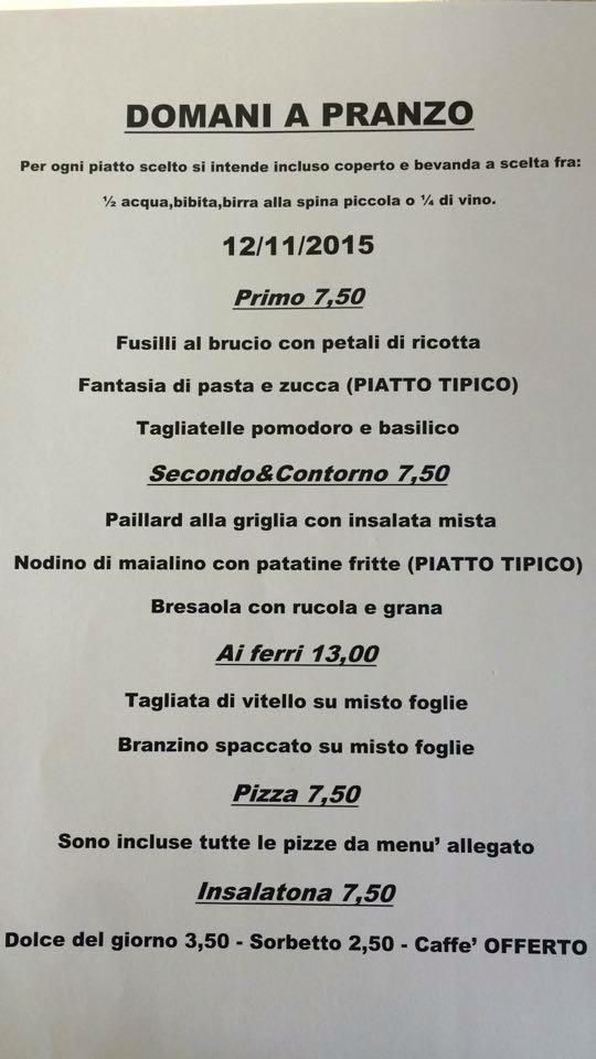 Menu at Pizzeria L'oro di Napoli, Gorgonzola