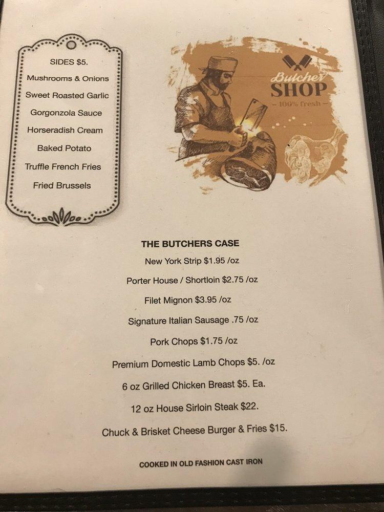 Menu at The Farmer Butcher Chef Bistro steakhouse, Austinburg
