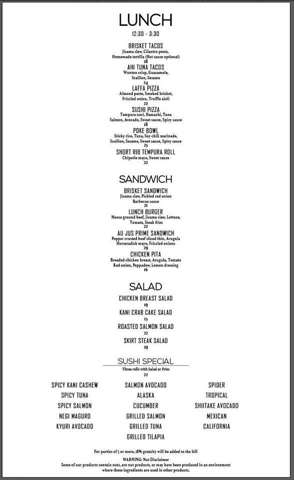 Menu at The Ridge Steakhouse, Airmont